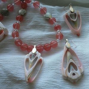 unbranded | Jewelry | Shell Necklace Set 3pc Pink Real Shell | Poshmark